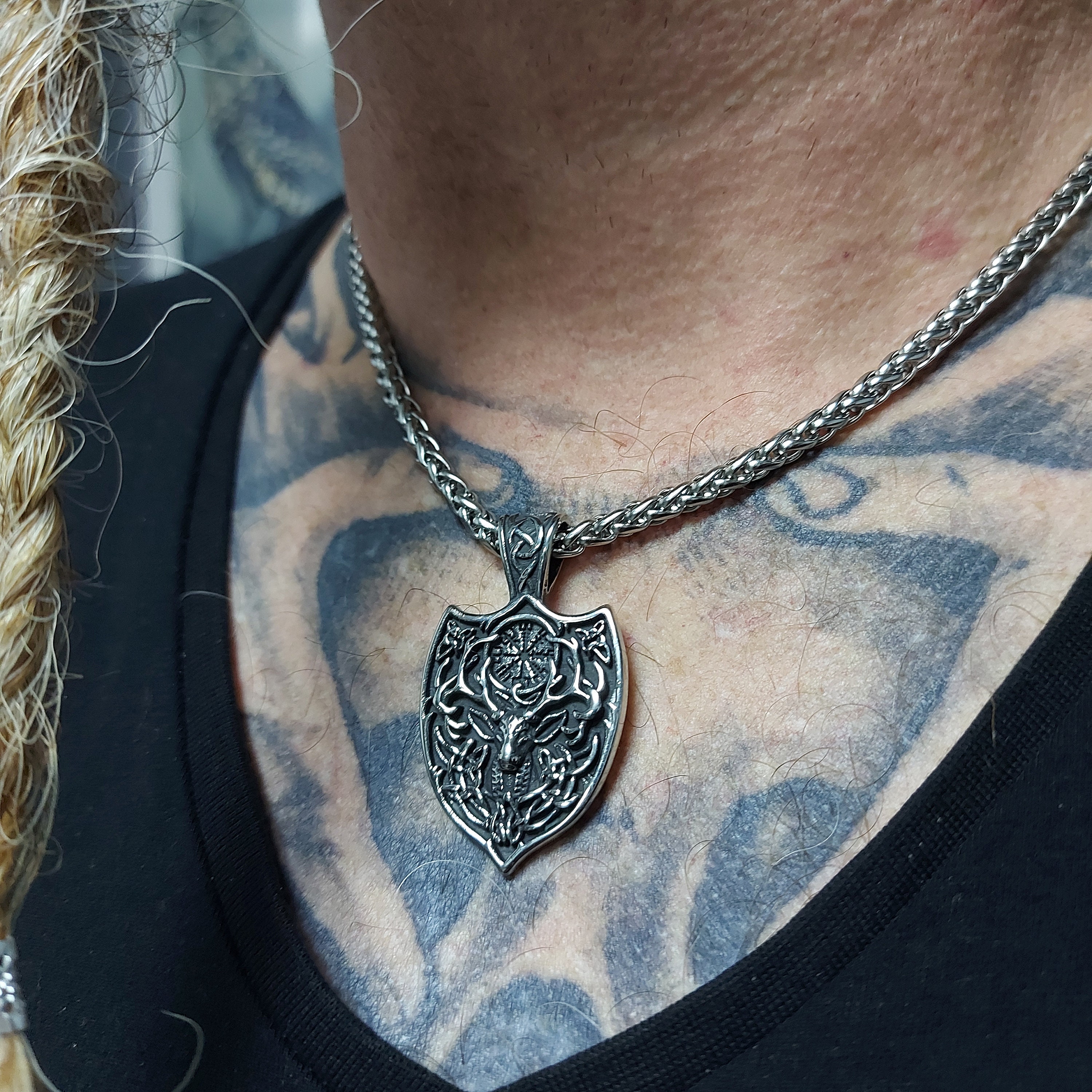 Men's Viking Stag Norse Nordic Talisman Rune Necklace - Etsy