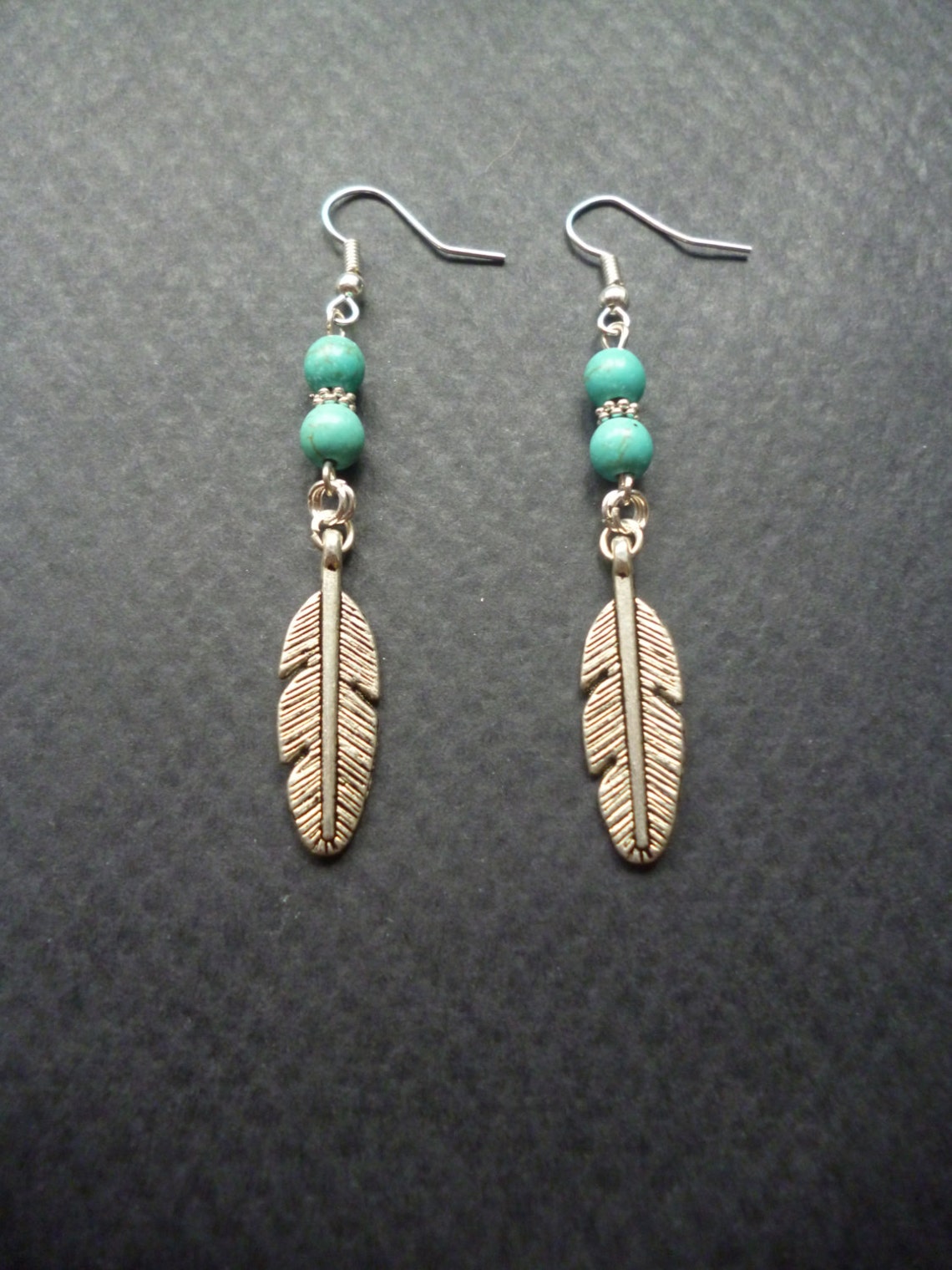 Silver Feather Earrings Boho Earrings Native American - Etsy