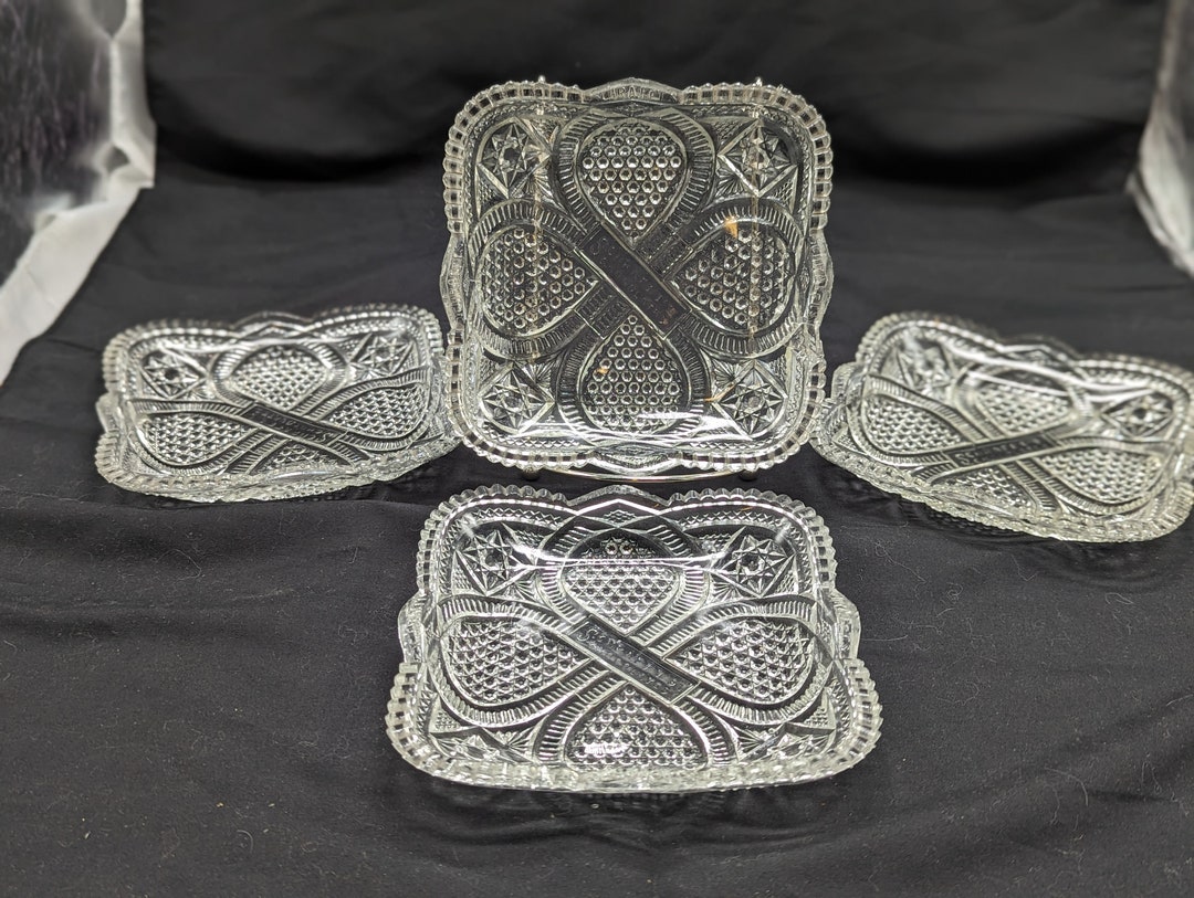 EAPG Signed Schraft's Chocolates Dishes/trays. US Glass Company ...