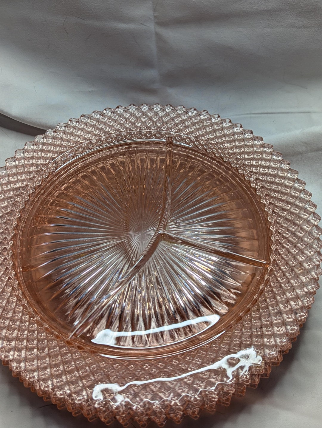 Set of 4 "miss America" Pink Grill Plates. Anchor Hocking Pink ...