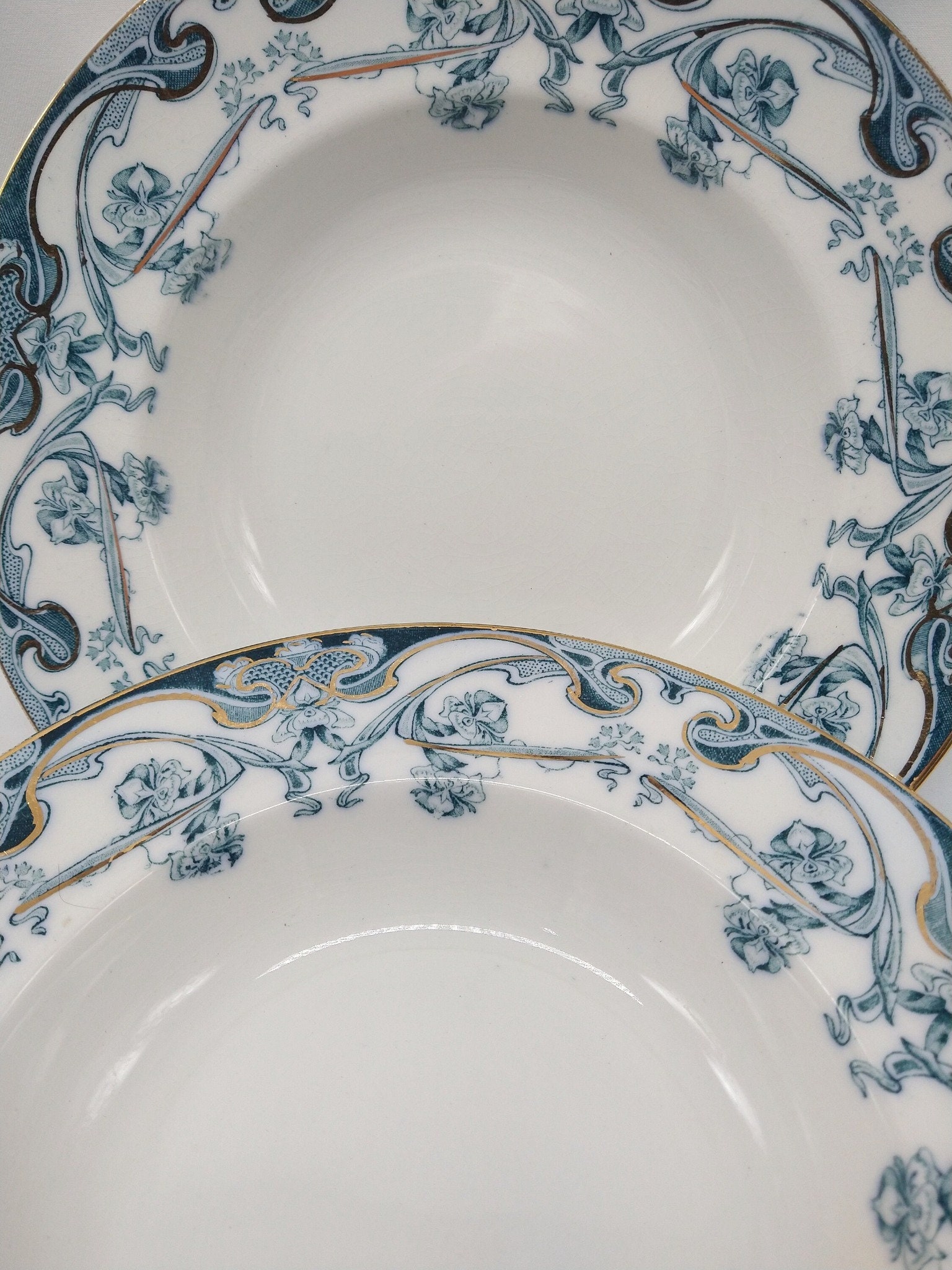 Set of 4 Royal Staffordshire iris Pattern Large Rimmed Soup Bowls ...