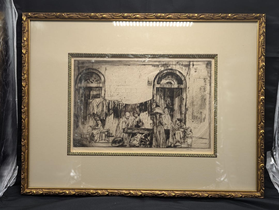 Earl Horter Dry Point Etching, Framed and Pencil Signed. Italy. Naples ...