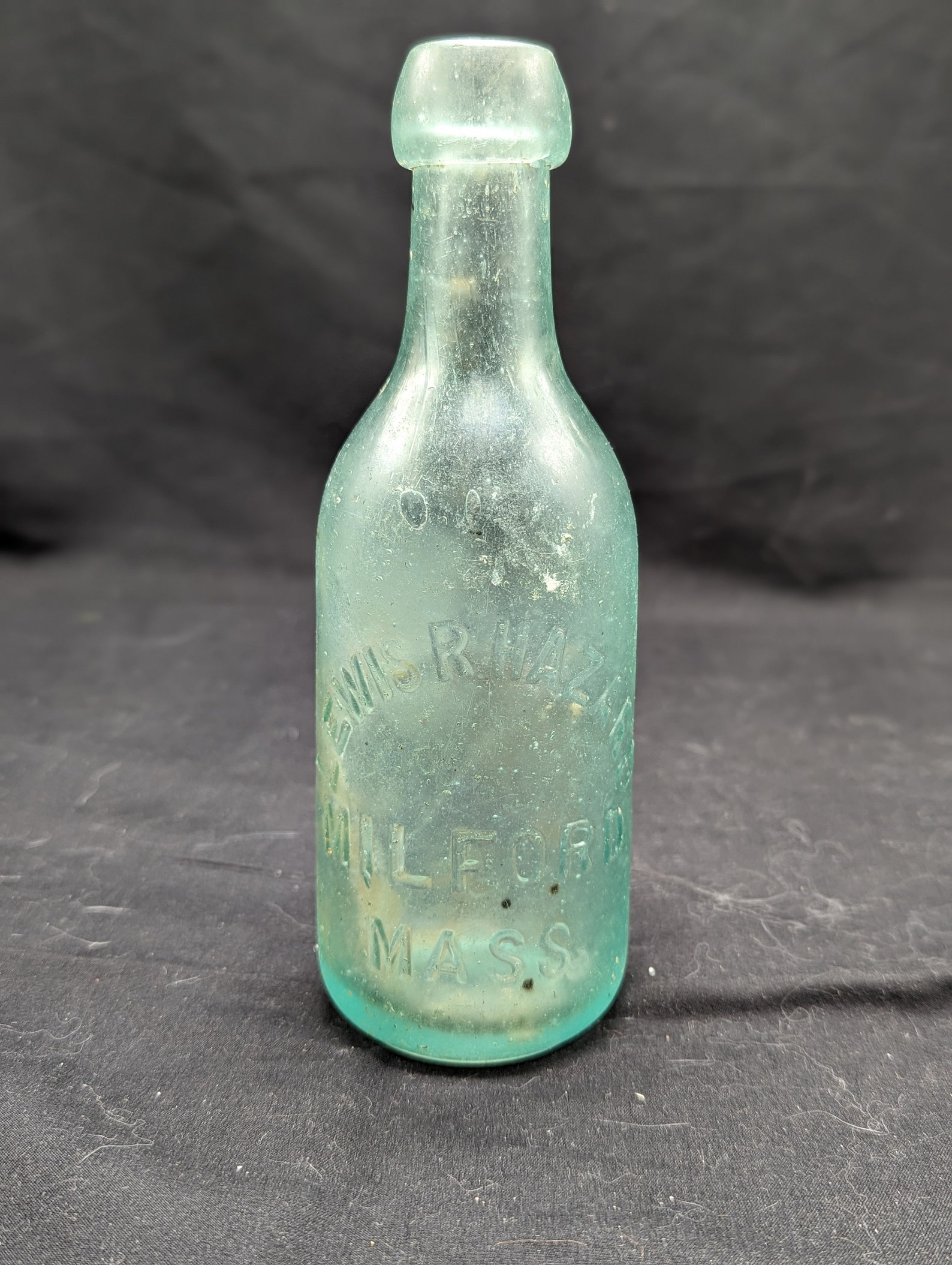 Lewis R. Hazard, Milford, MA Antique Soda Bottle, Applied Blob Top ...