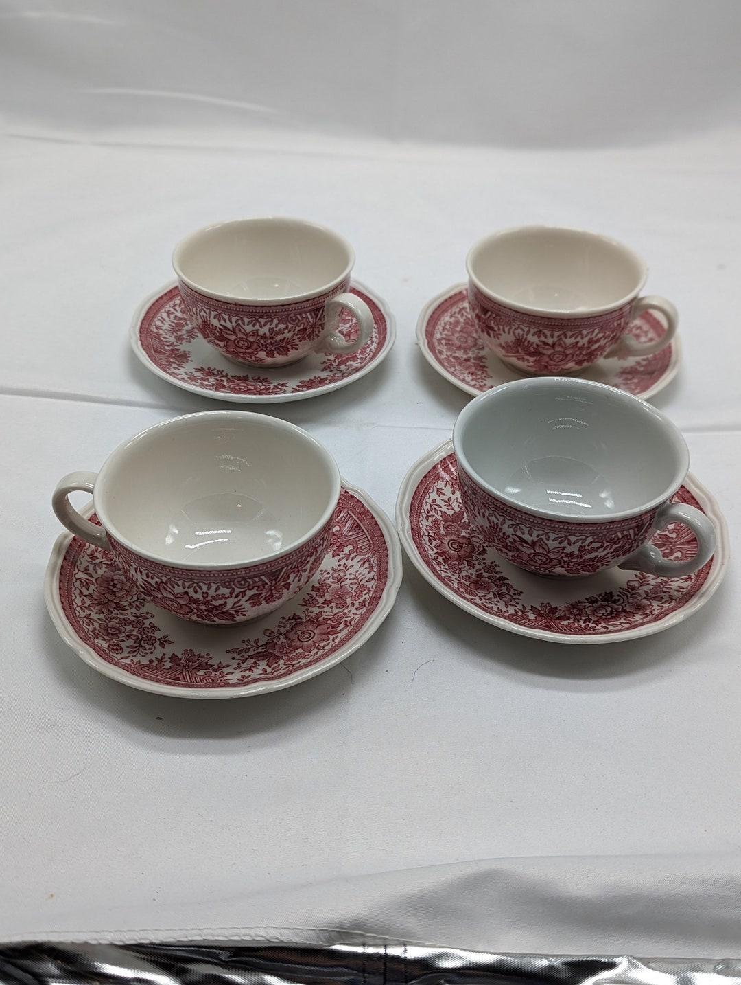 Set of 4 Villeroy & Boch Cup and Saucer in the "fasan" Pattern. Mid ...