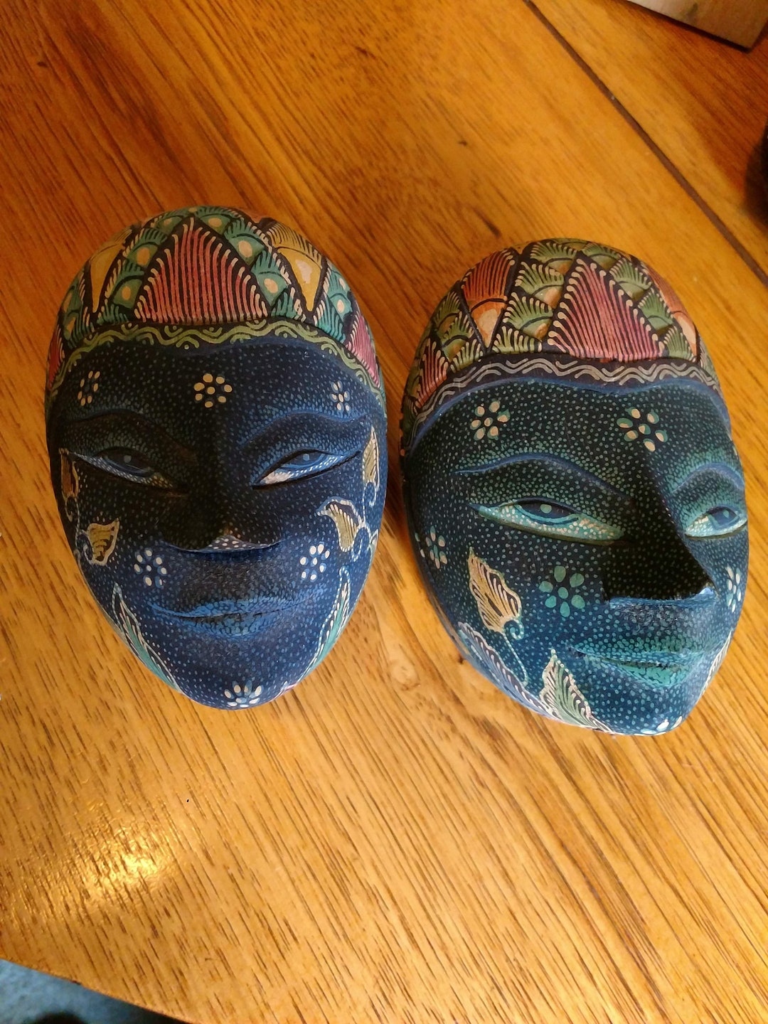 Indonesian Topeng Batik Panji Boxes Set of 2 - Etsy