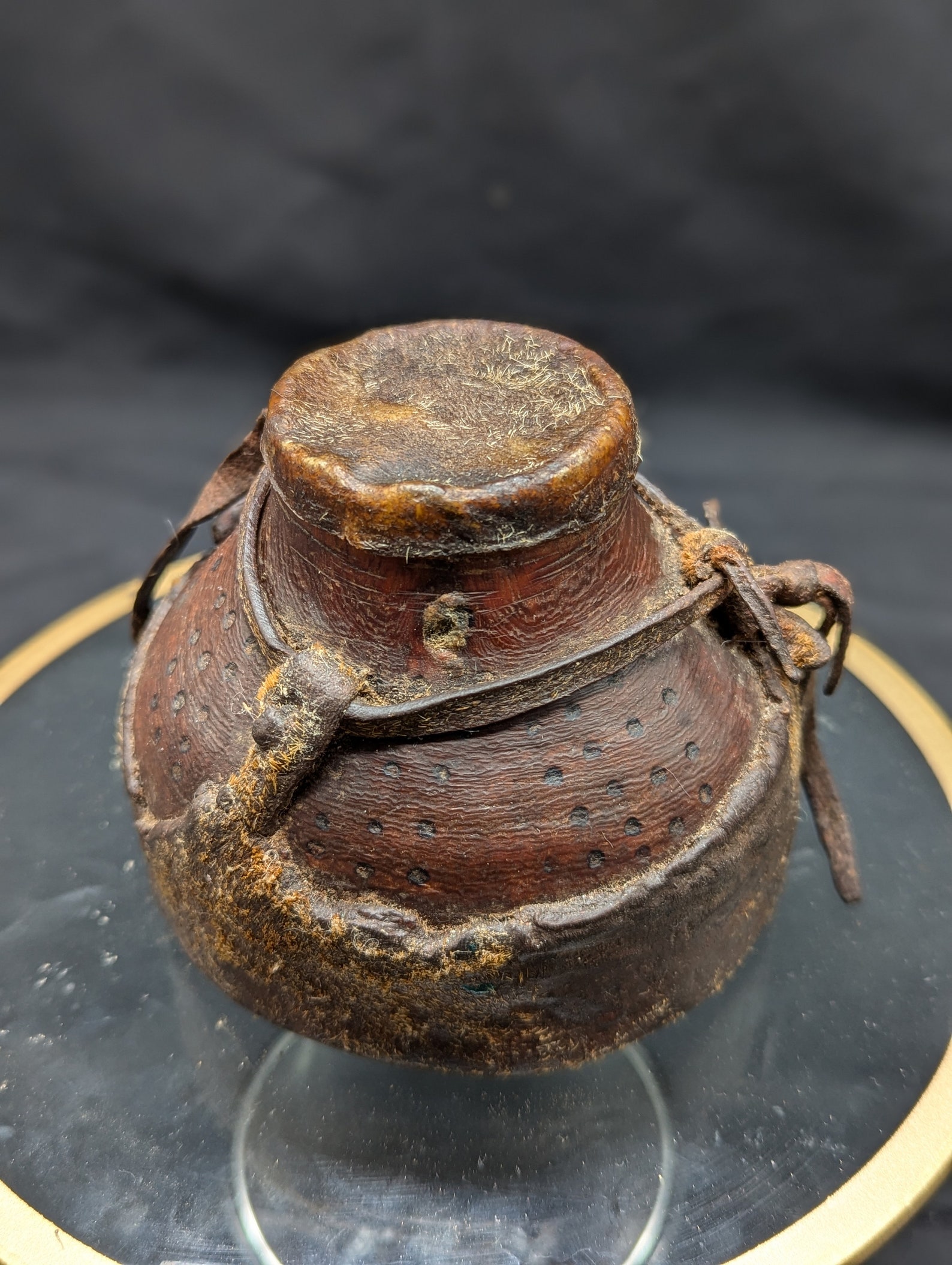 African Turkana Elmolo Vessel. Elmolo Butter/fat Jar. Leather and Wood ...