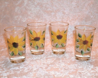 Sunflower glasses | Etsy