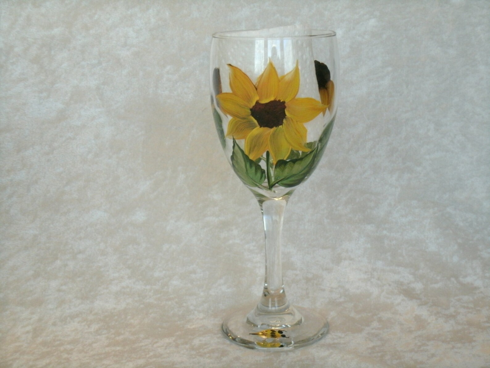 SUNFLOWER WINE GLASSES, Set of Four - Etsy