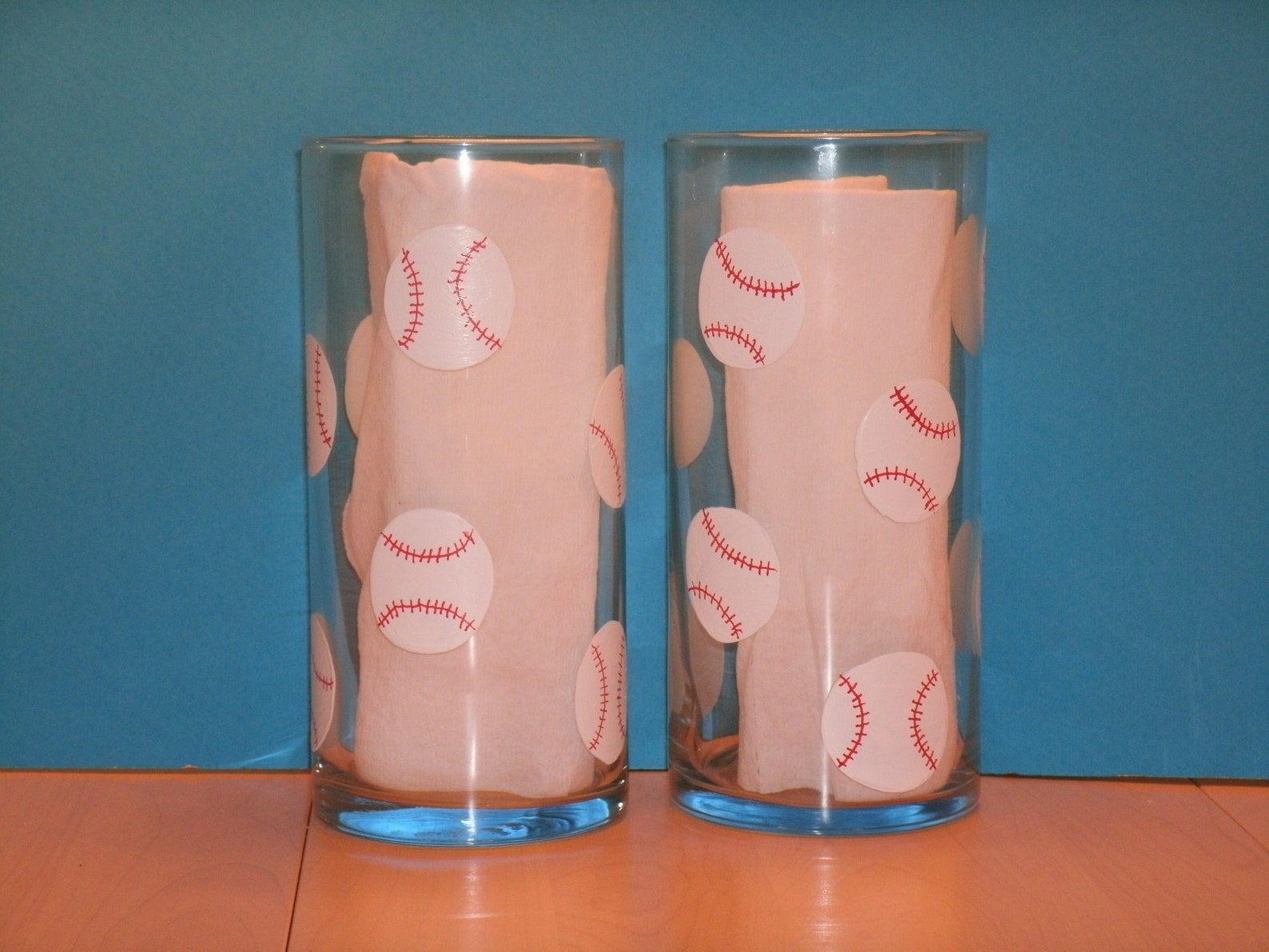 BASEBALL VASES Set of Two Cylinder Shaped | Etsy