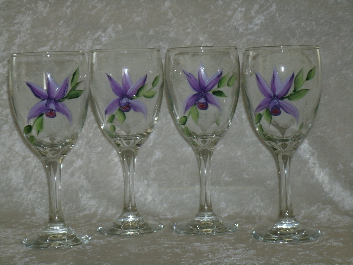 ORCHID WINE GLASSES, 10 Oz. Set of Four - Etsy