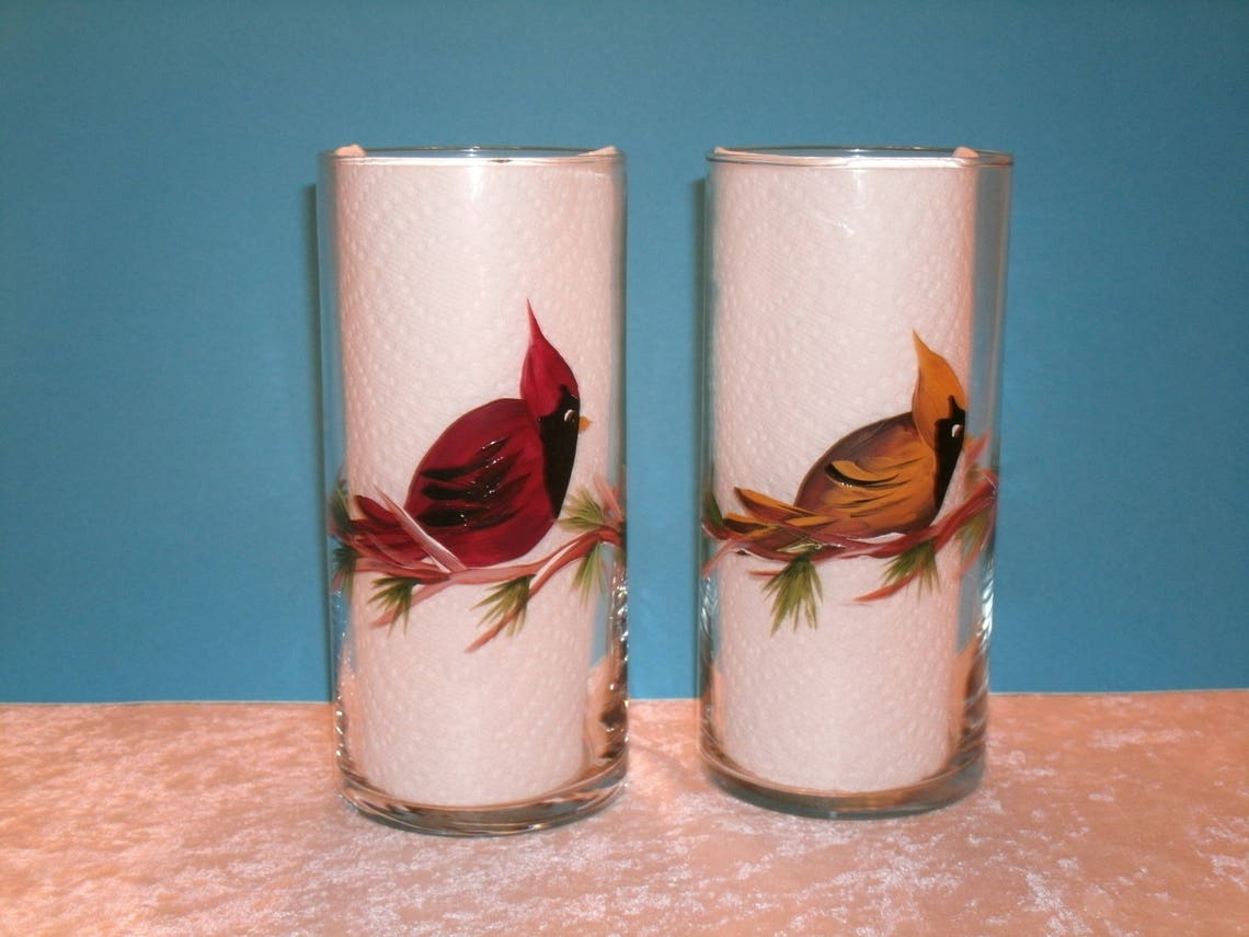 CARDINAL VASE, Set of Two - Etsy