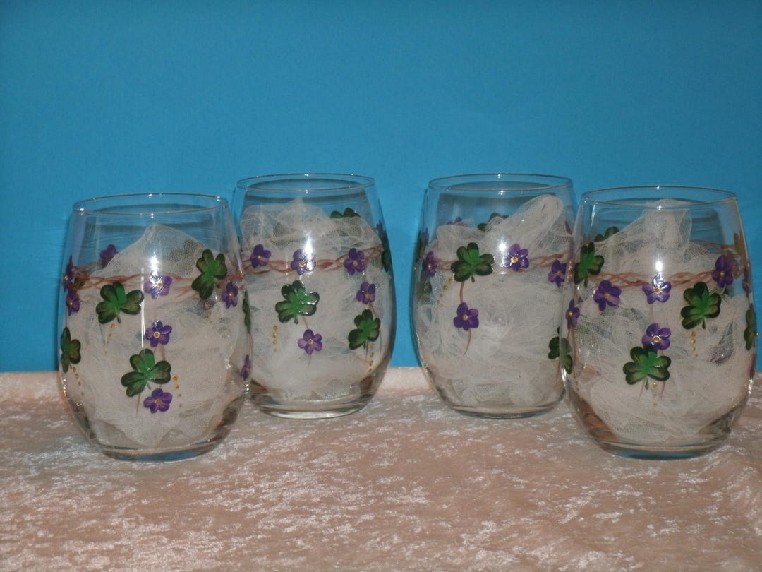 SHAMROCK WINE GLASSES, 20 Oz., Set of Four - Etsy