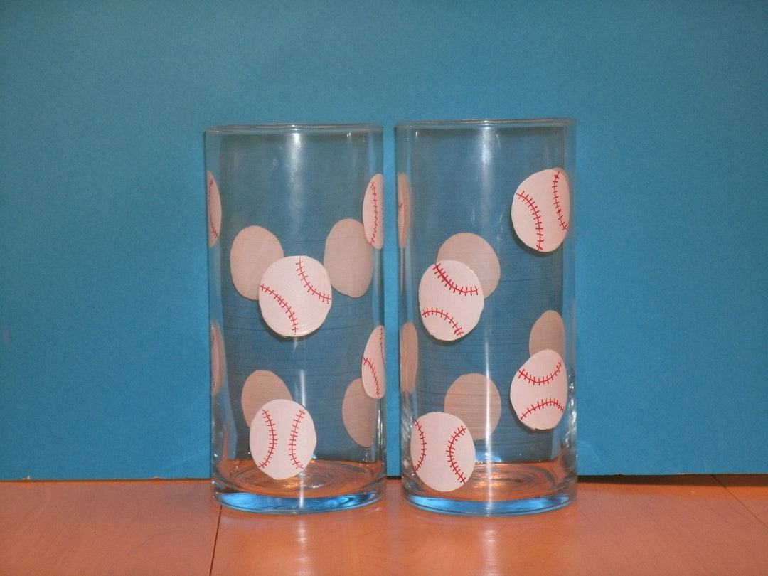BASEBALL VASES, Set of Two, Cylinder Shaped - Etsy