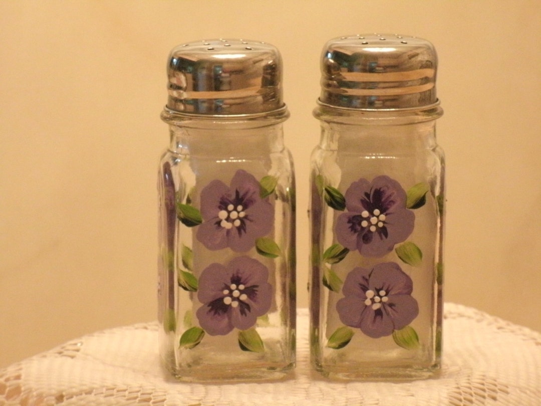 PURPLE PANSY Salt and Pepper Shakers - Etsy