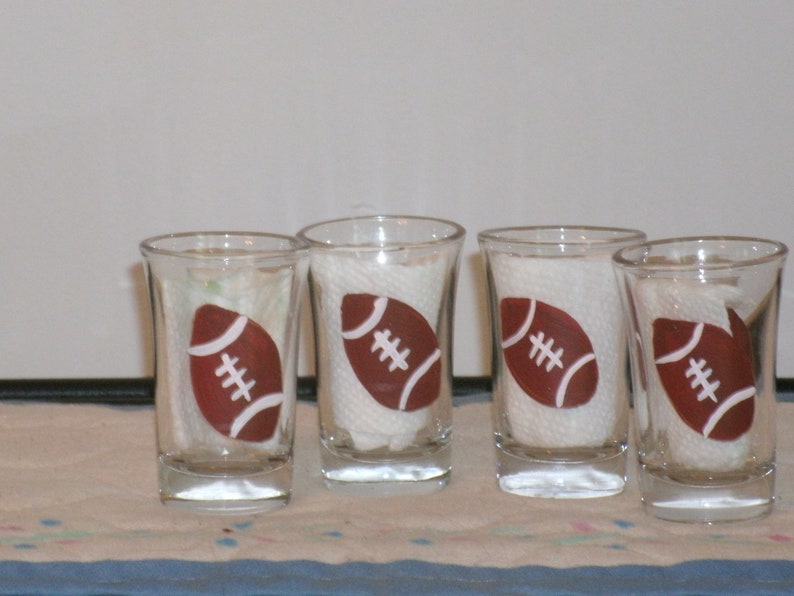 FOOTBALL SHOT GLASSES, Set of Four - Etsy