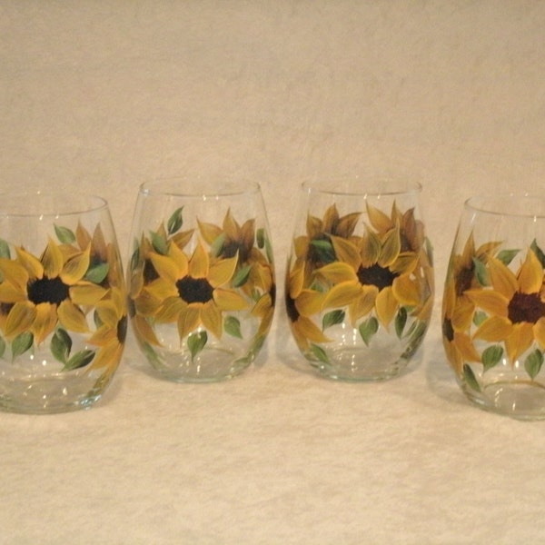 Sunflower Glasses Etsy
