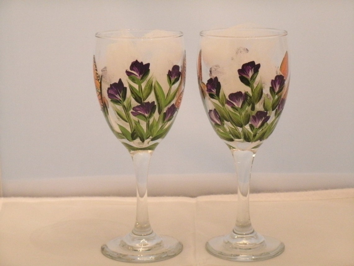 MONARCH BUTTERFLY Wine Glasses Set of Four - Etsy