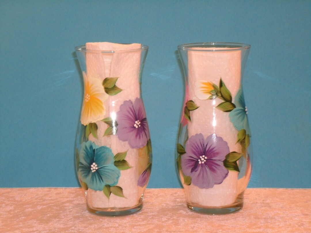 PANSY VASES, MULTICOLORED, Set of Two - Etsy