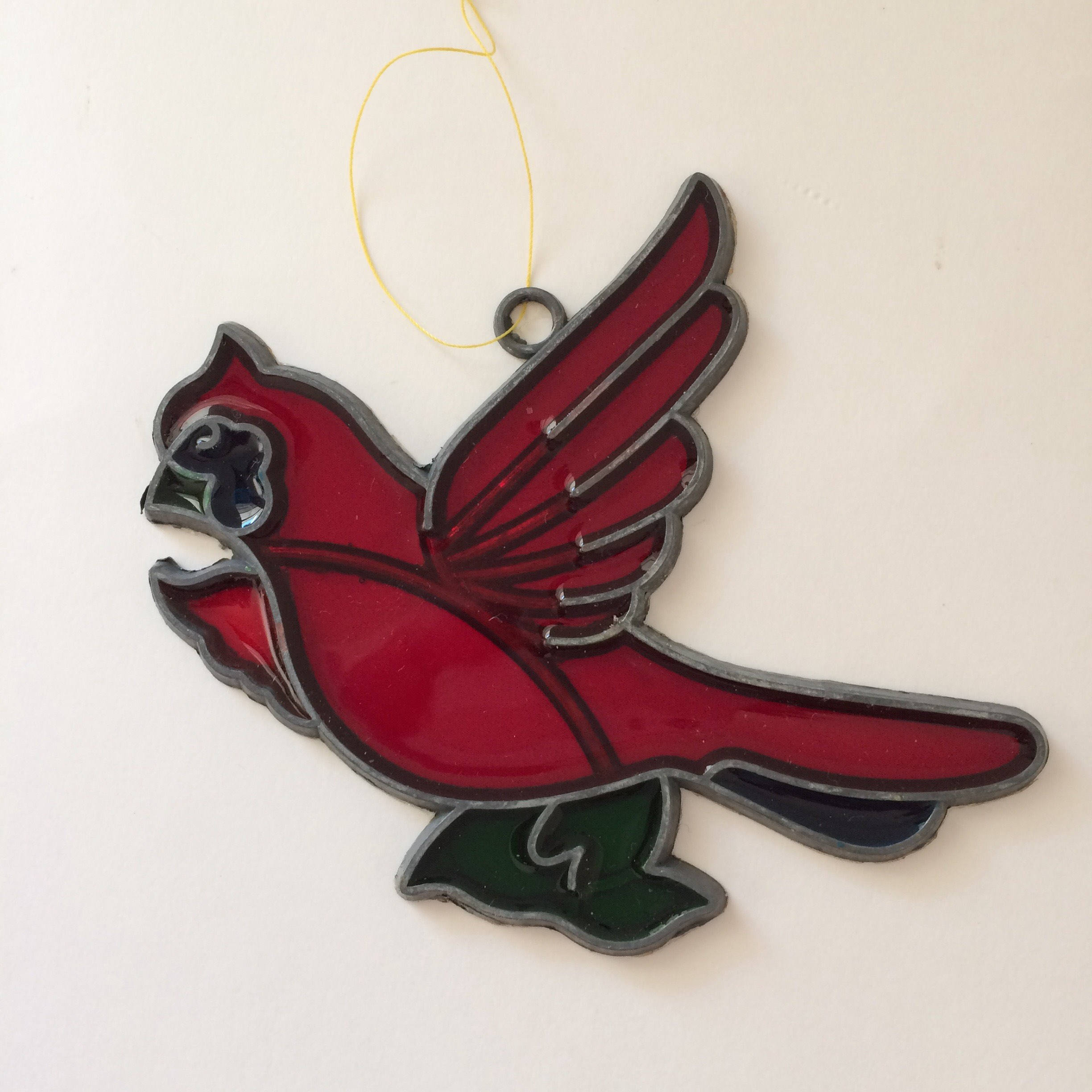 Red Cardinal Stained Glass Decoration Bird 0rnament | Etsy