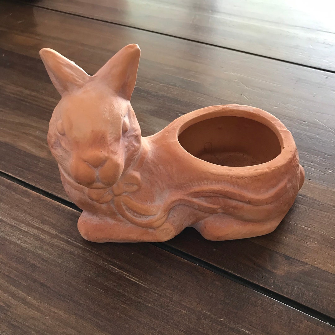 Terracotta Bunny Planter Indoor Outdoor Succulent Holder - Etsy