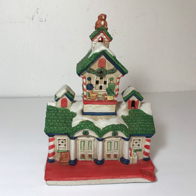 Santas Village Train Station North Pole 1992 Christmas Village - Etsy