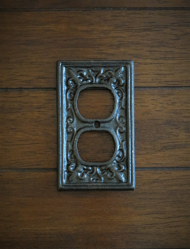 Fleur De Lis Cast Iron Electrical Outlet Cover, Oil Rubbed Bronze - Etsy