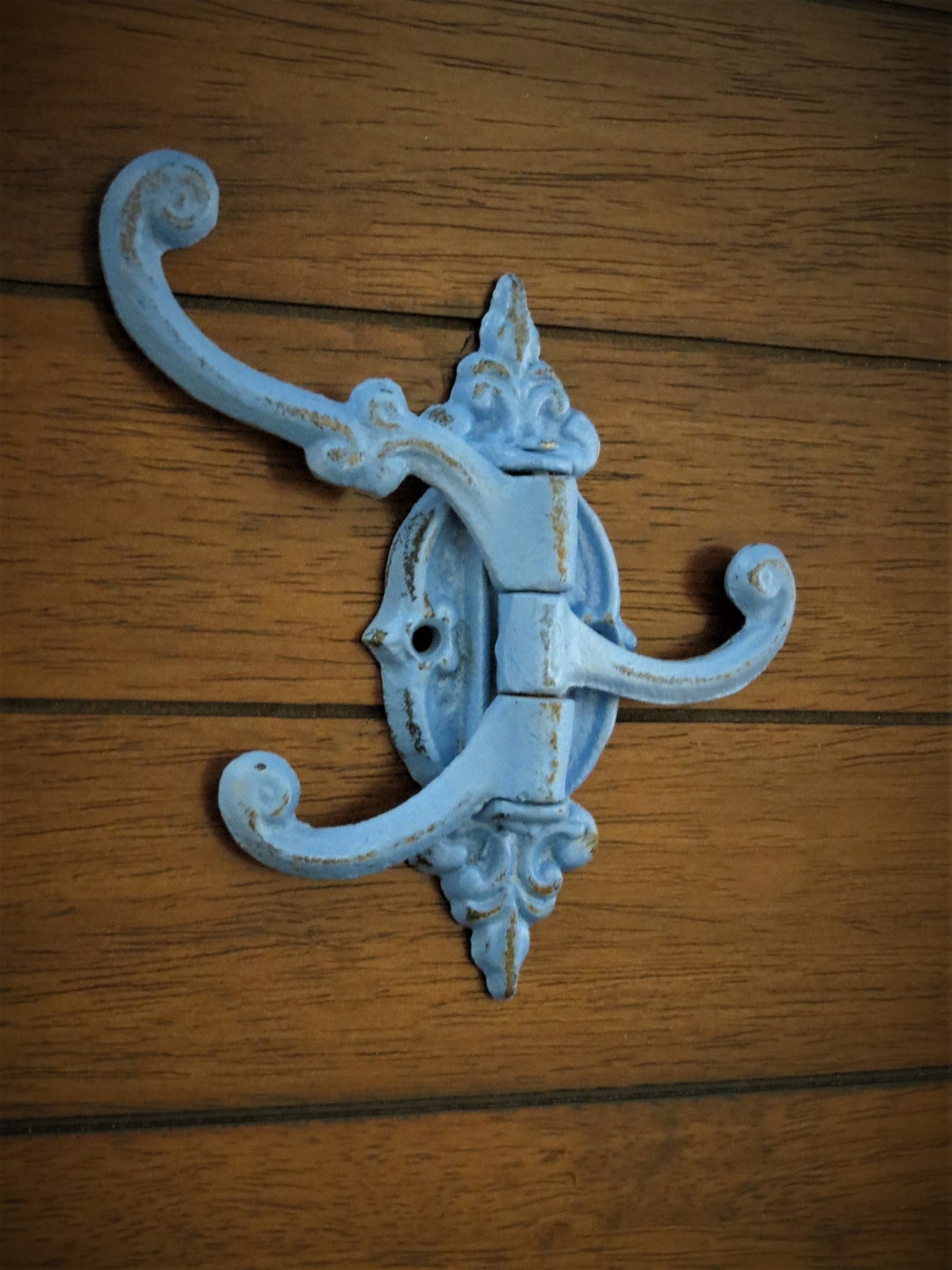 Cast Iron Wall Hook / Farmhouse Cottage Wall Decor / Spa Blue or Pick ...