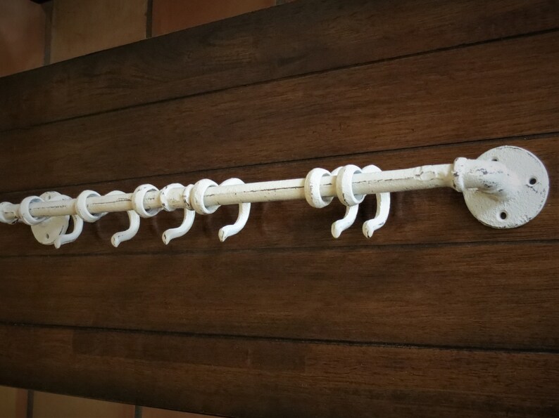 Metal Wall Rack With Hooks / Farmhouse Rustic Wall Decor / - Etsy