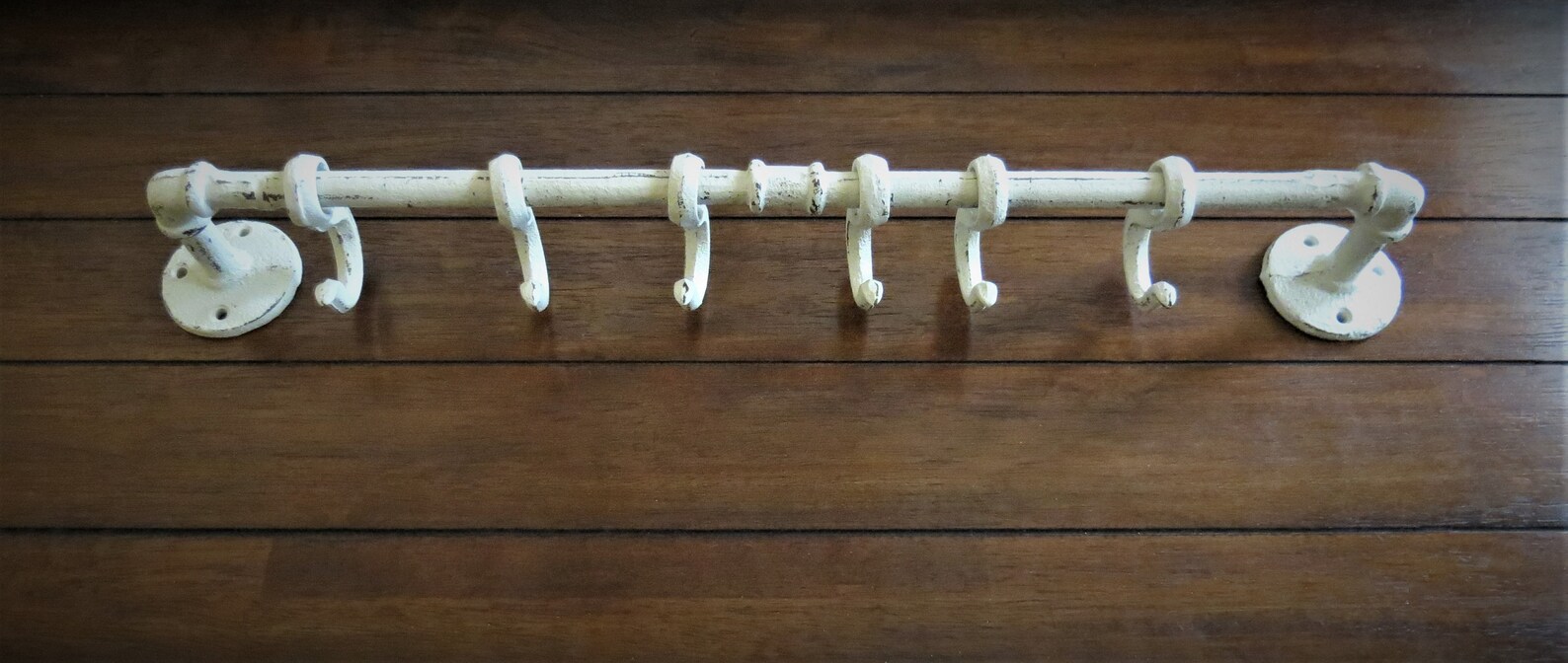 Metal Wall Rack With Hooks / Farmhouse Rustic Wall Decor / - Etsy