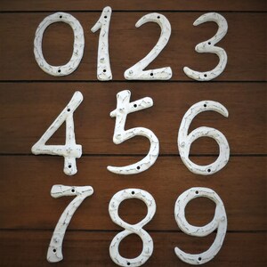 Rustic House Numbers / Choose From 40+ Colors / Cast Iron 4 1/4" - 5 1/ ...