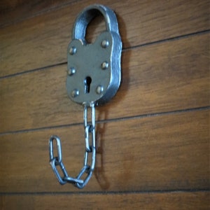 Industrial Style Wall Hook / Padlock Metal Hanger / Oil Rubbed Bronze ...