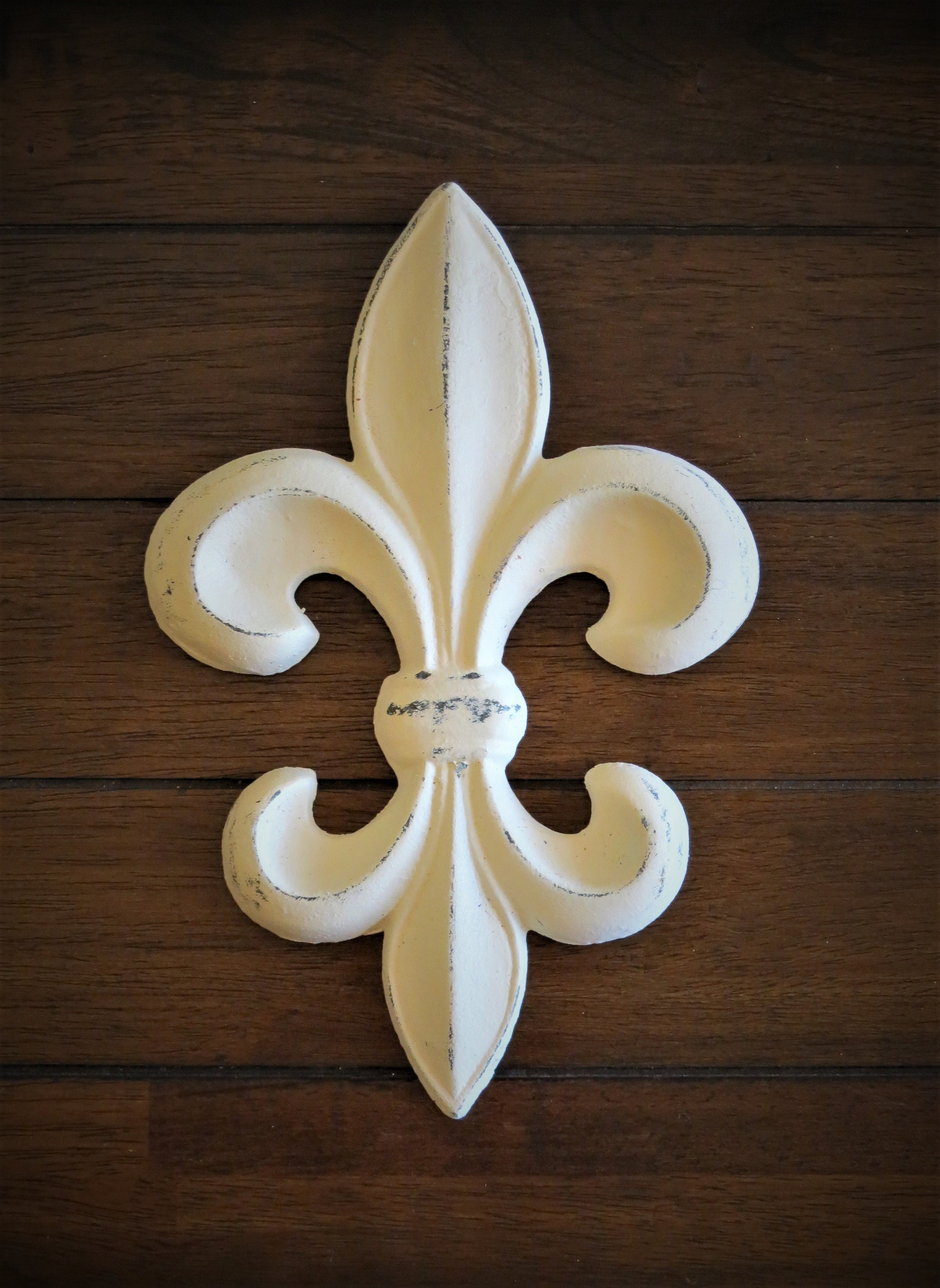 Fleur de Lis Wall Decor / Ivory or Pick Color / Cast Iron | Etsy