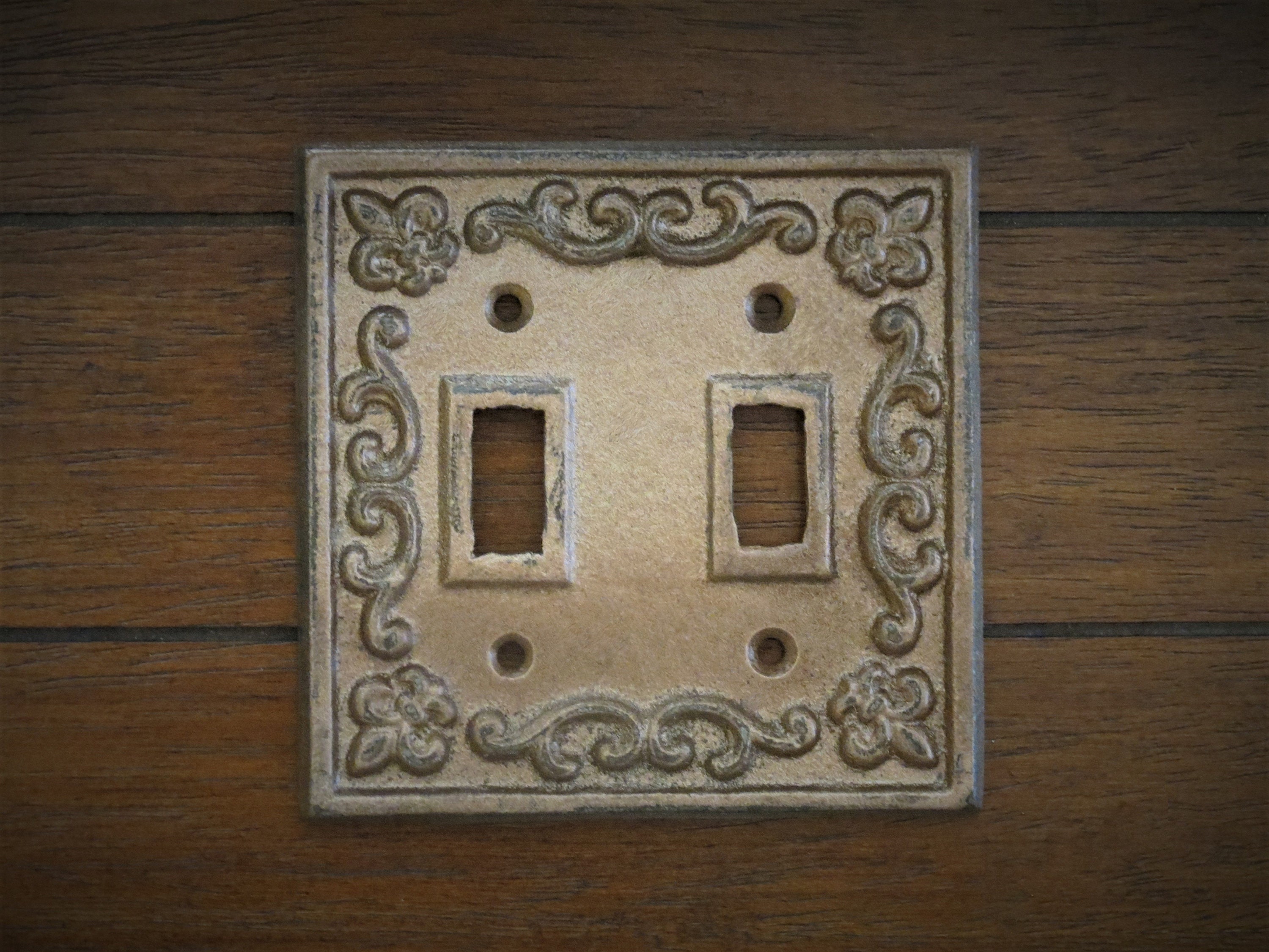 Light Switch Plate / Cast Iron Double Light Switchplate / | Etsy