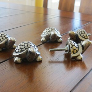 Turtle Shaped Knobs / Drawer Dresser Knobs Handles / Nautical Decor / Antique Silver Pulls ...