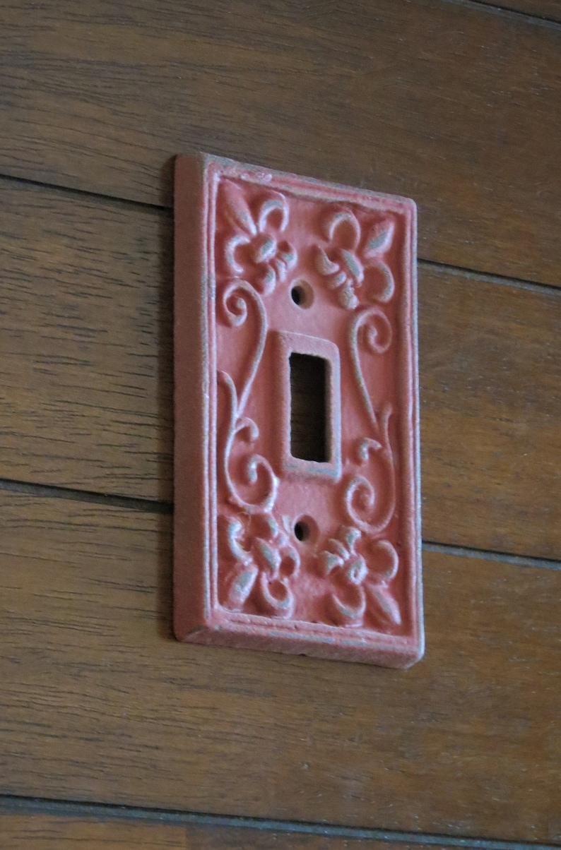 Cast Iron Fleur De Lis Light Switch Cover, Colonial Red - Etsy