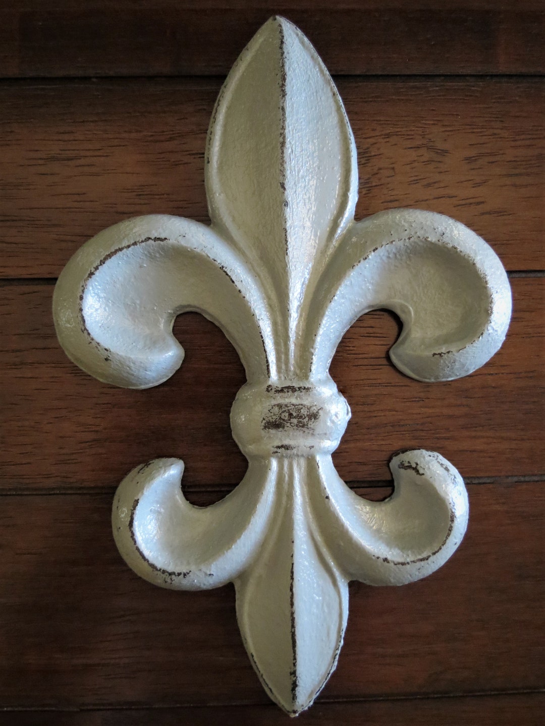 Fleur De Lis Wall Decor / Light Grey or Pick Color / Cast Iron Hanging ...