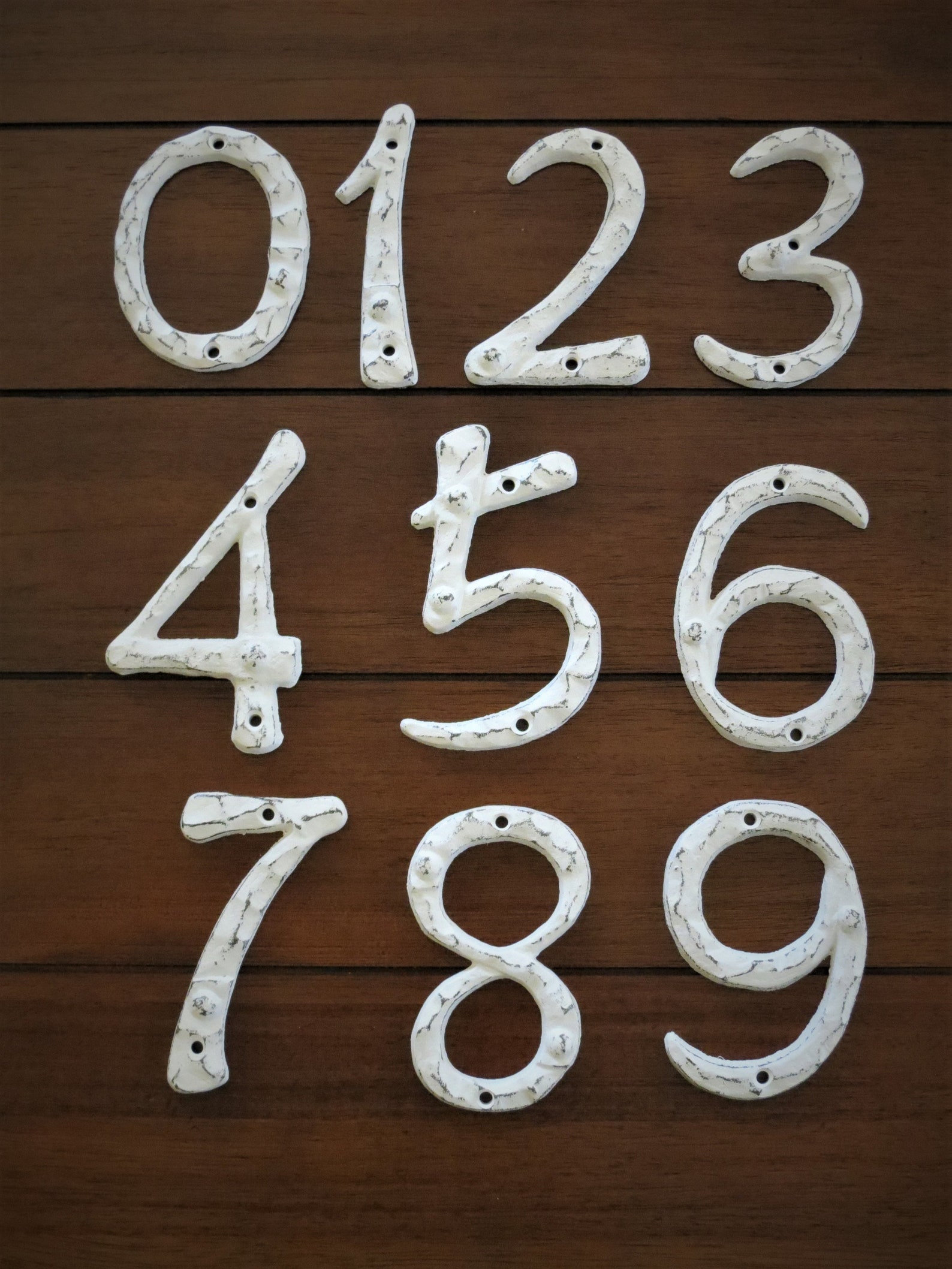 Rustic House Numbers Choose From 40 Colors Cast Iron 4 Etsy