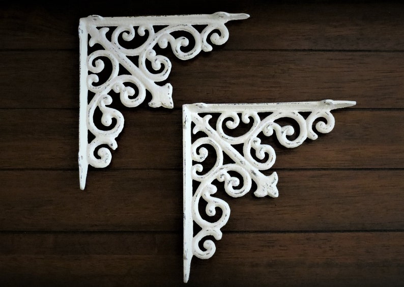 Ornate Shelf Brackets / Antique White or Pick Color / Shabby - Etsy UK