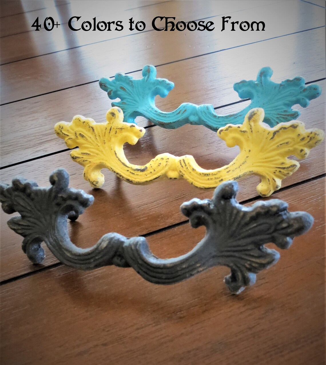 Ornate Cast Iron Pulls / Choose From 40 Colors / 3.75 Inch / - Etsy