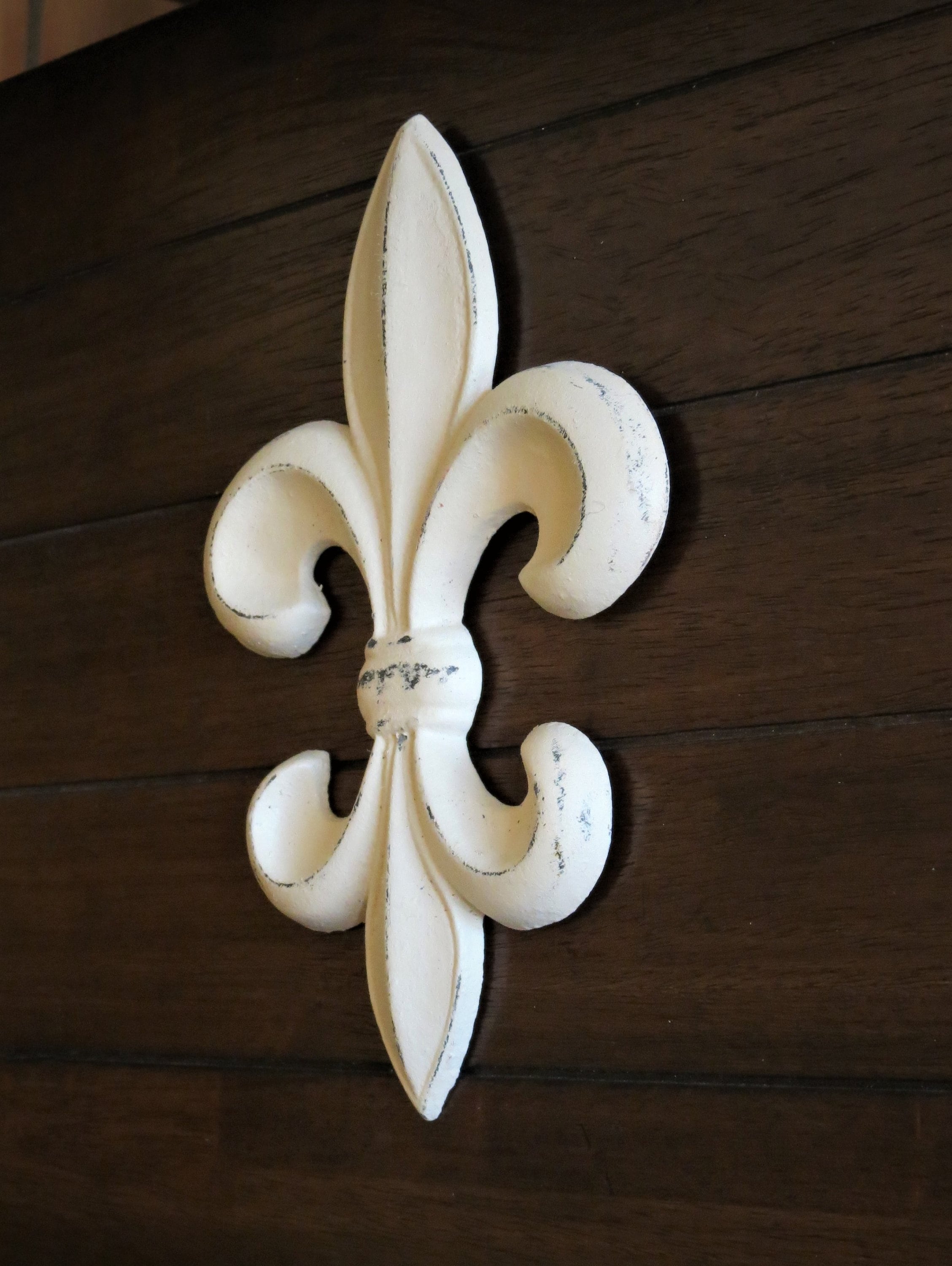 Fleur de Lis Wall Decor / Ivory or Pick Color / Cast Iron | Etsy