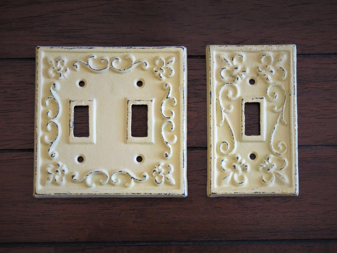 Single Light Switch Cover / Warm Yellow or Pick Color / Cast Iron ...