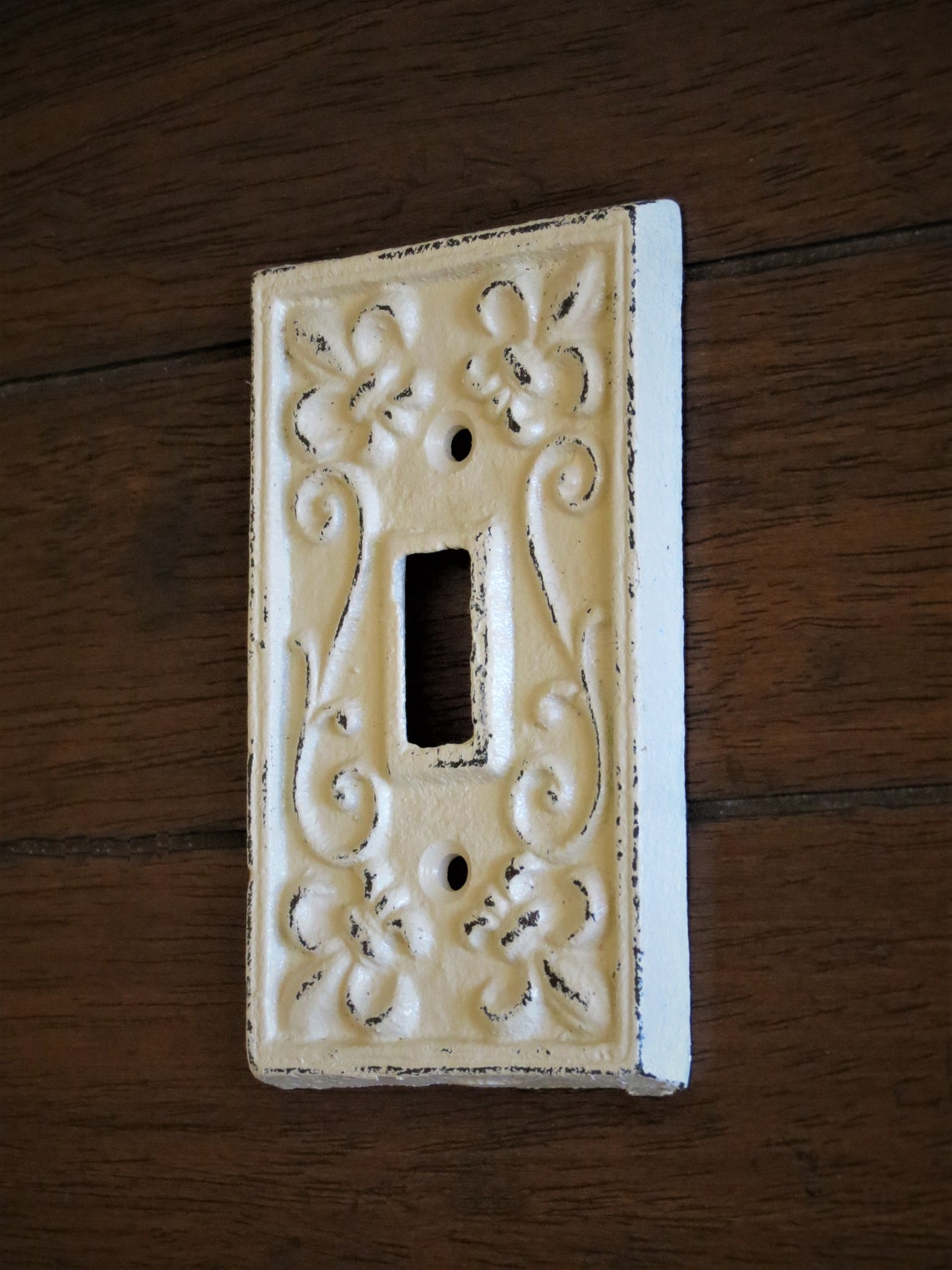 Distressed Cast Iron Light Switch Cover, Fleur De Lis Pattern - Etsy