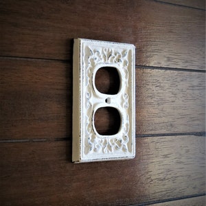 Antique White Decorative Electrical Outlet Plate / Plug-in Cover ...