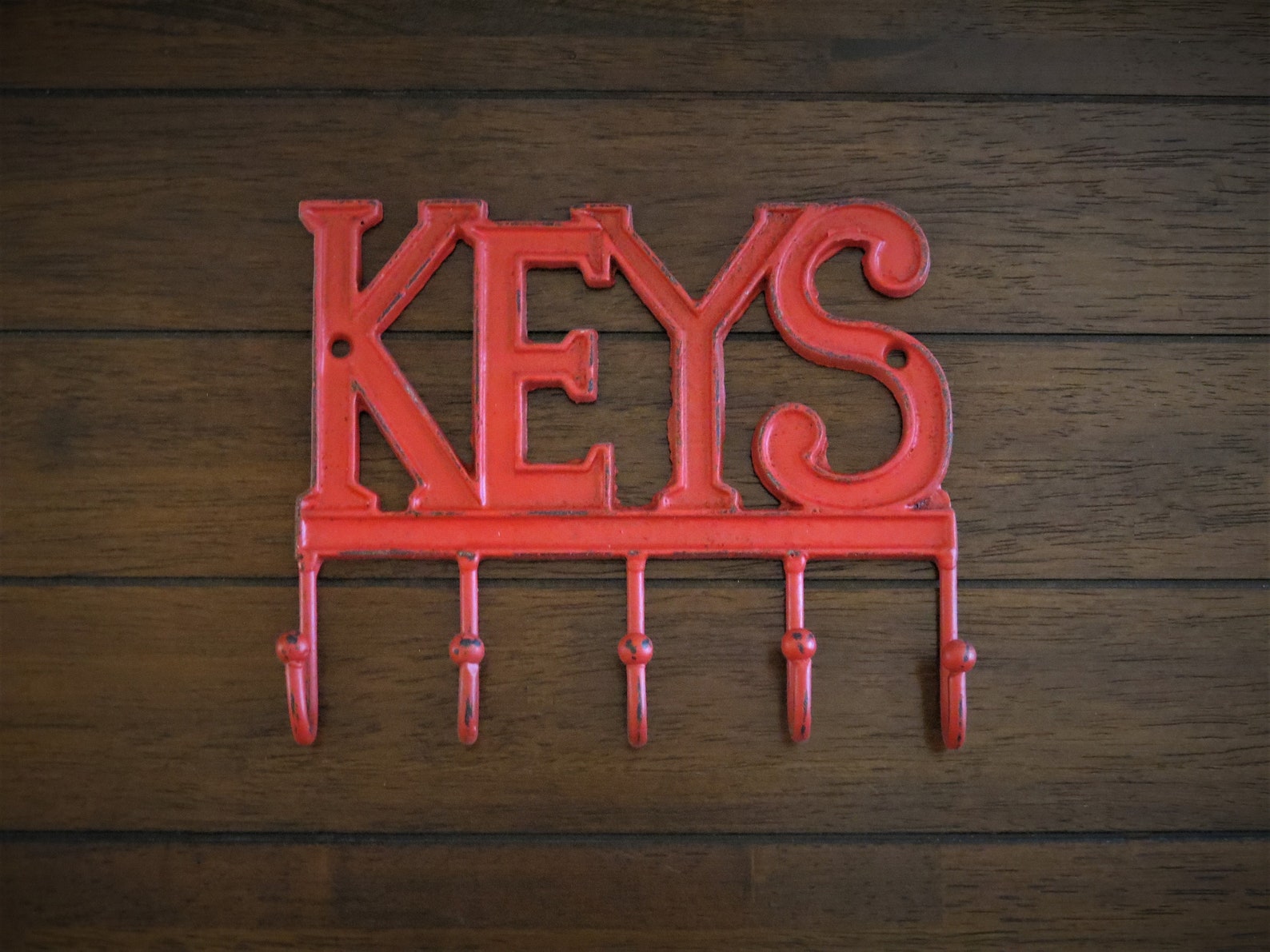 KEYS Key Rack and Sign / Metal Wall Hook / Key Hanger / Shabby Chic ...