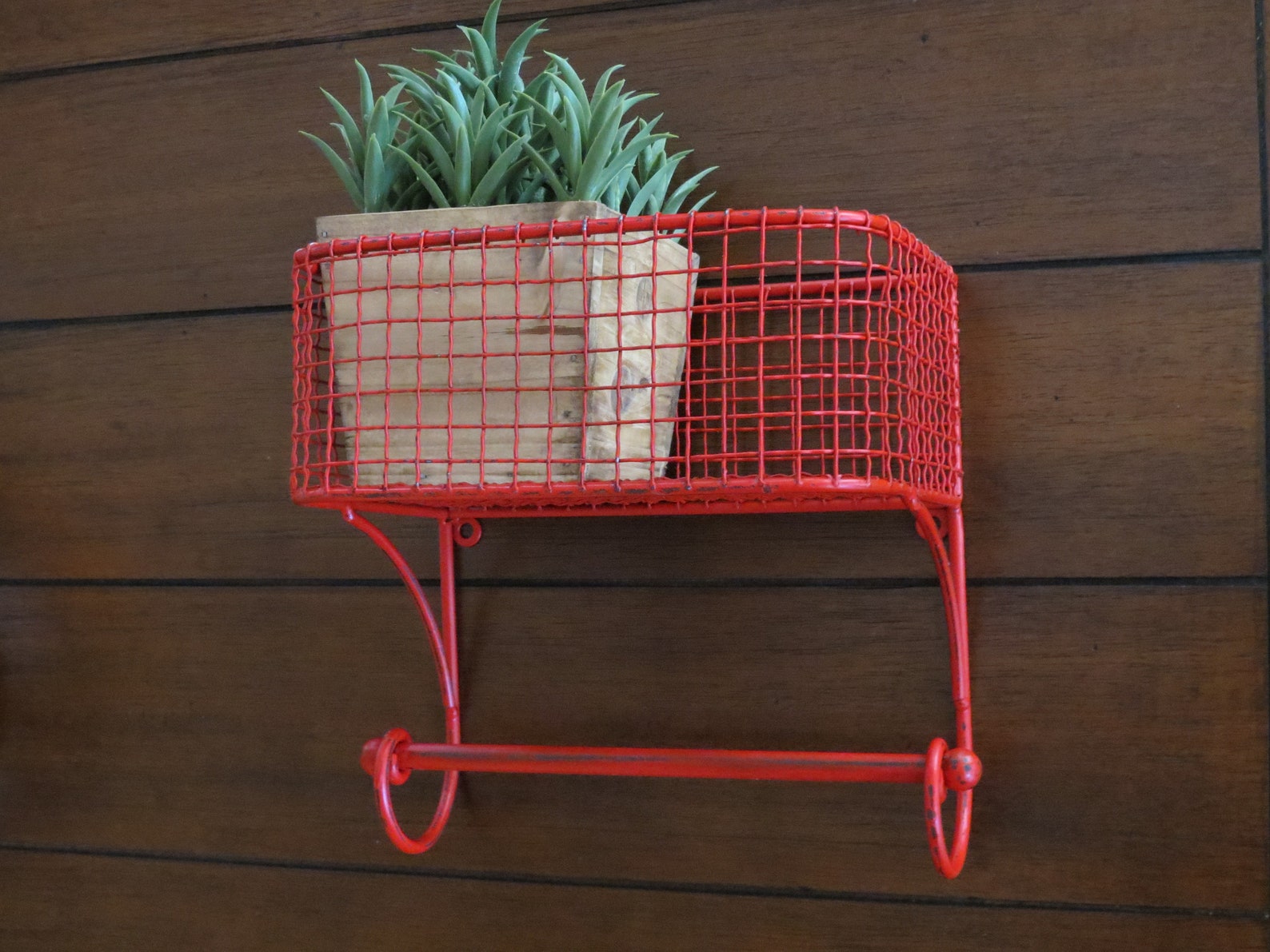 Decorative Metal Wire Hanging Basket With Rod / Farmhouse | Etsy