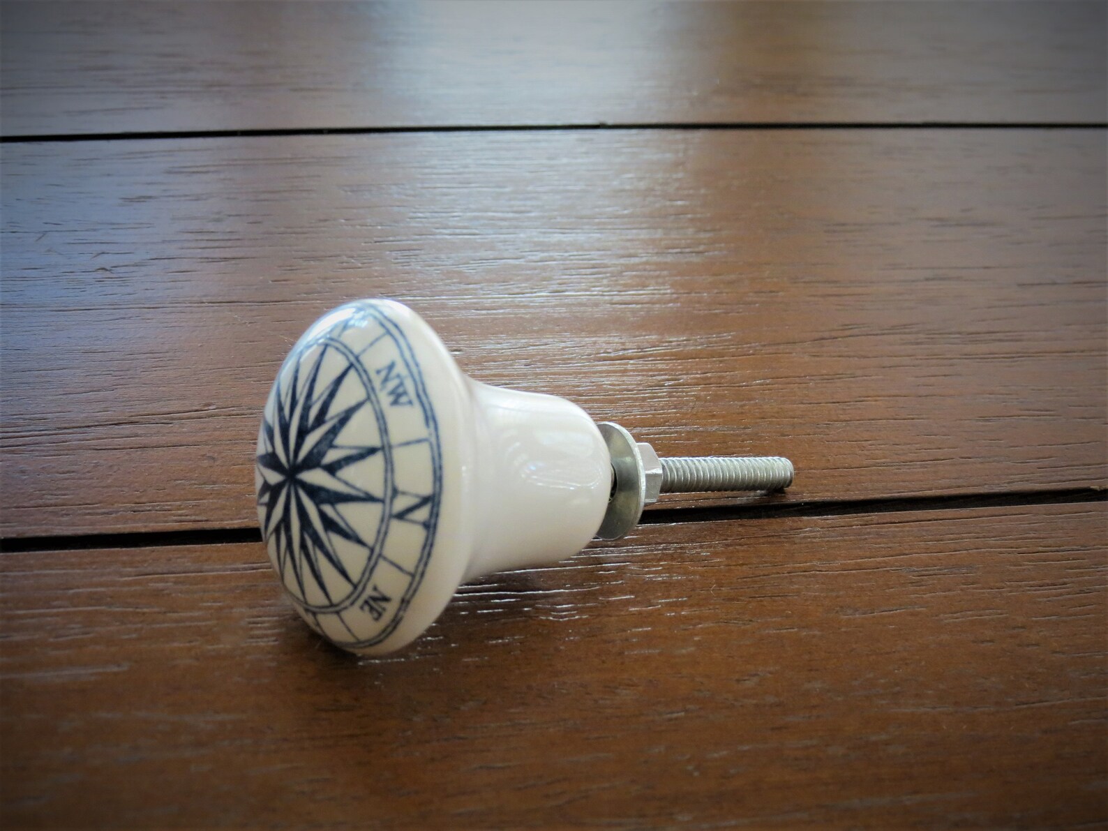 Compass Blue and White Ceramic Knob / Dresser Drawer Knob / - Etsy UK