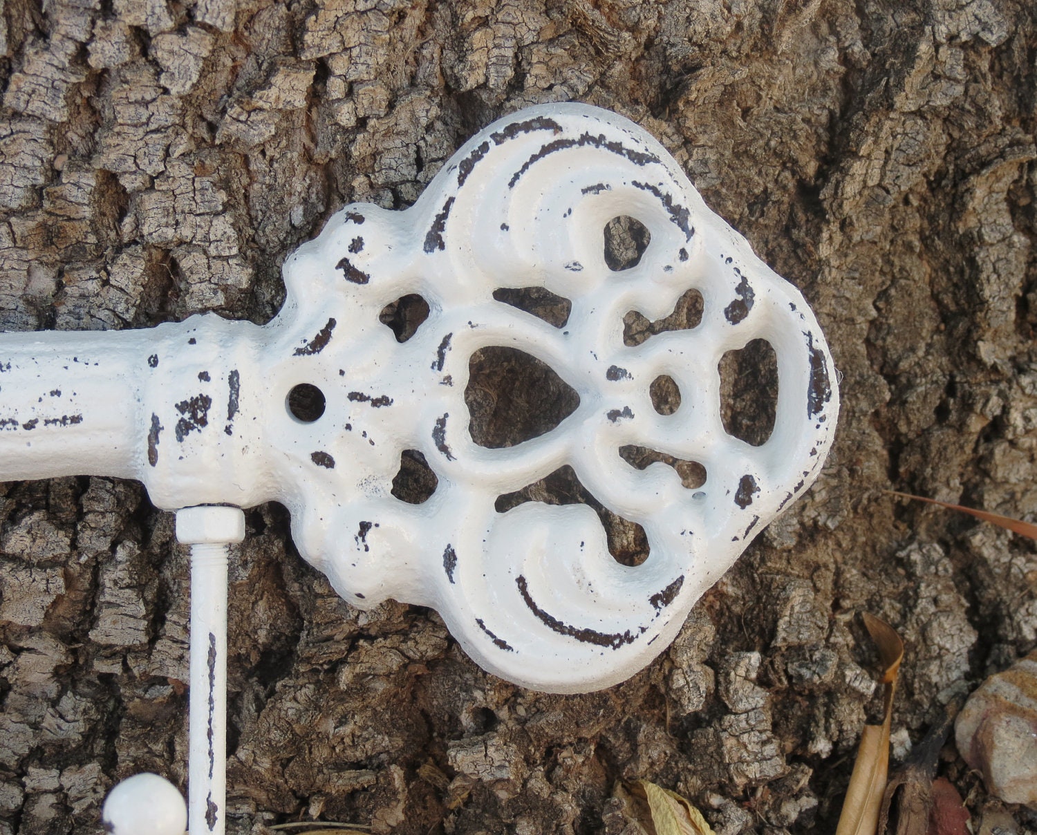 Shabby Chic Key Holder / Skeleton Key Rack / Antique White or | Etsy