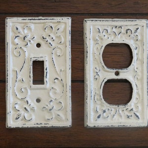 Ivory or Pick Color Light Switch Cover / Light Switch Cover / Cast Iron ...