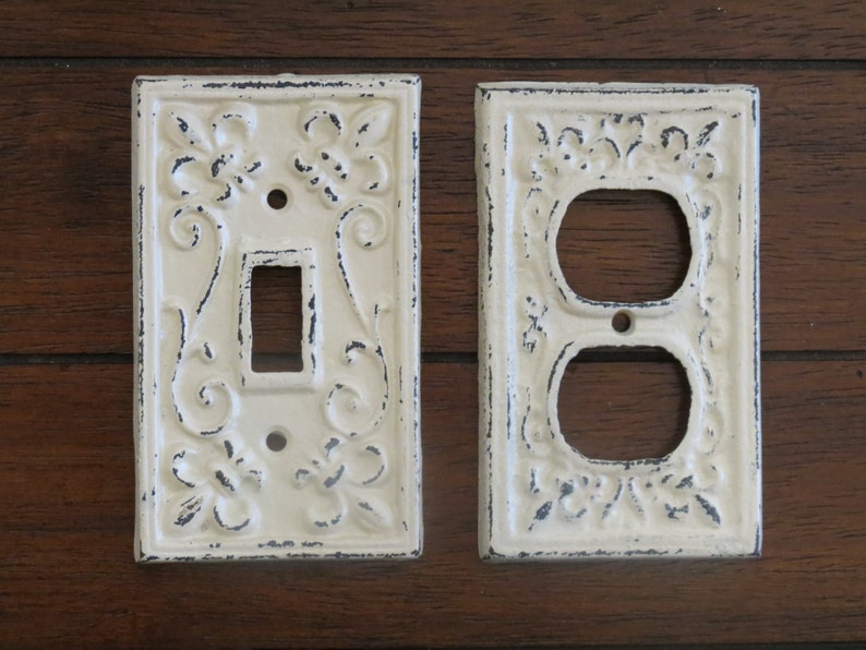Ivory or Pick Color Light Switch Cover / Light Switch Cover / Cast Iron ...