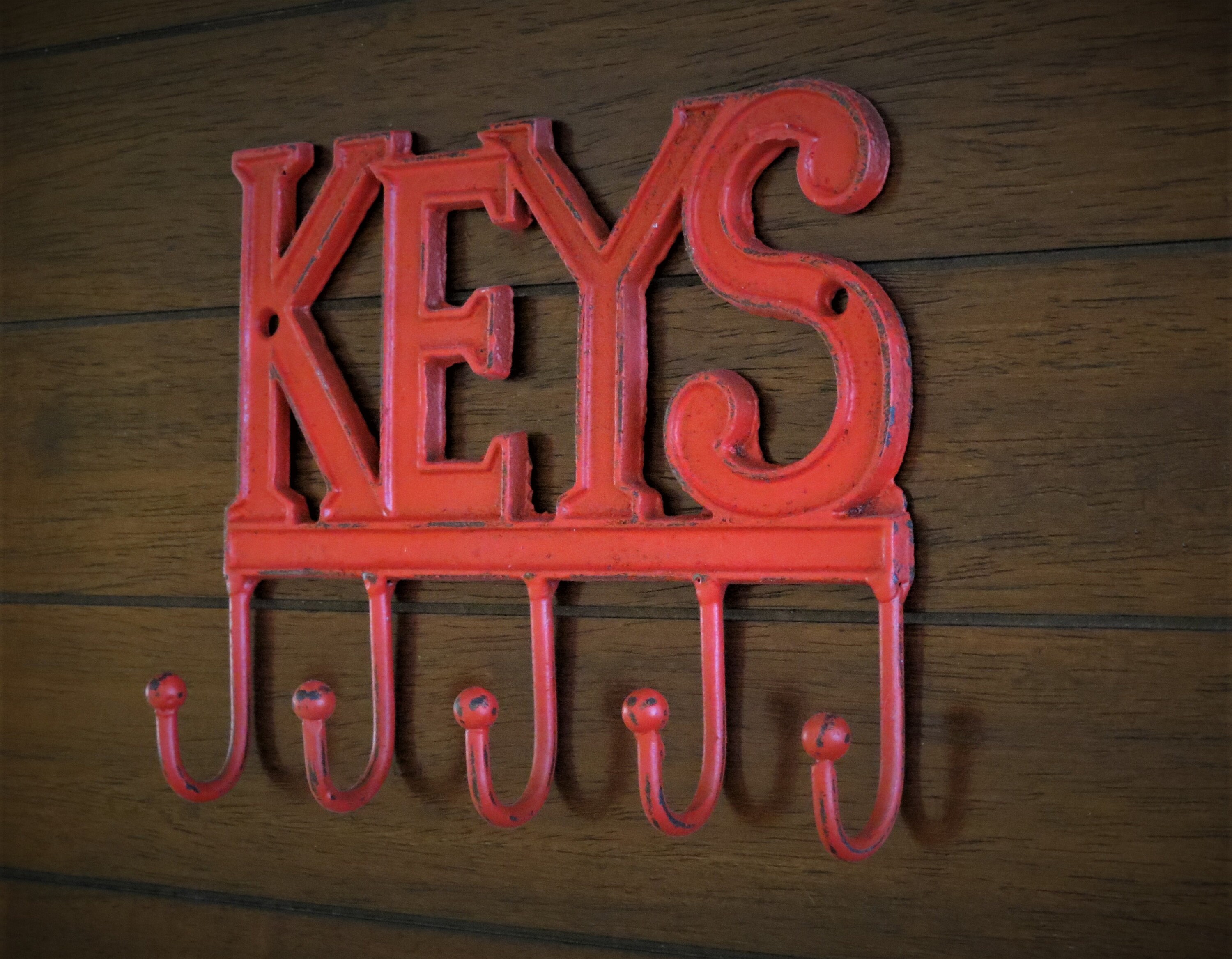 KEYS Key Rack and Sign / Metal Wall Hook / Key Hanger / Shabby Chic ...